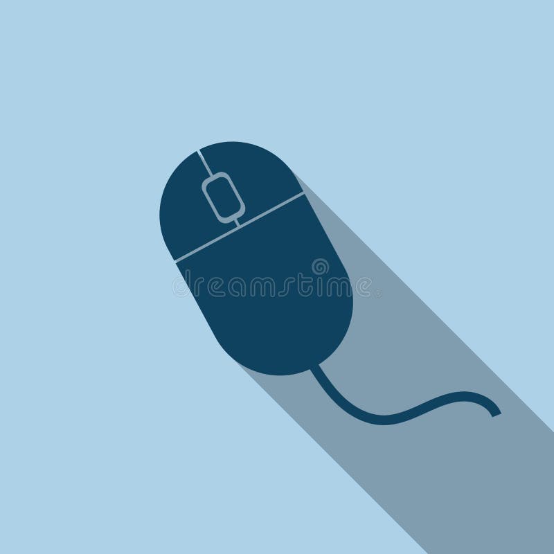 Computer Mouse Icon in Flat Style Stock Vector - Illustration of shape ...