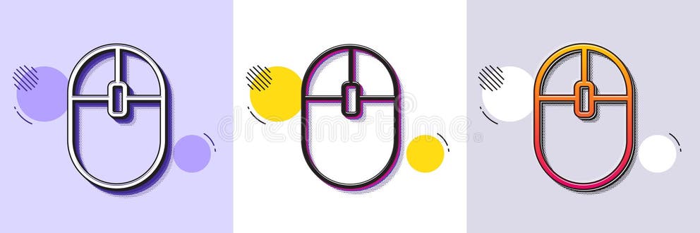 Computer Mouse Icon. Internet Surf Device Sign. Halftone Dotted Pattern ...