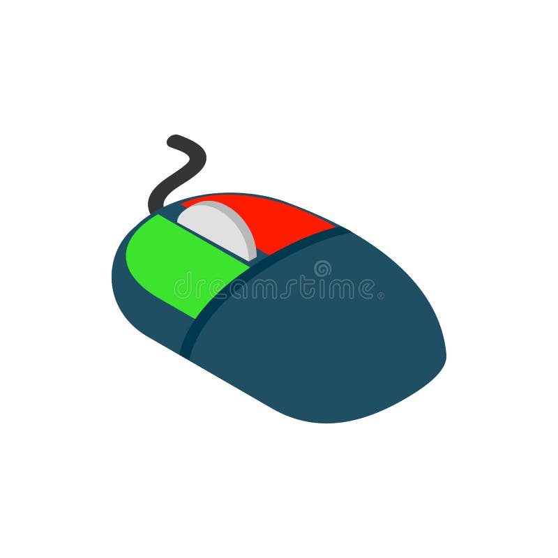 Computer Mouse Icon, Isometric 3d Style Stock Illustration ...