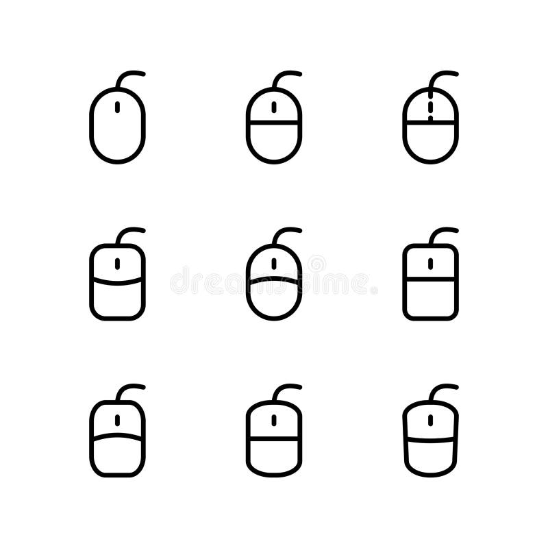 Computer Mouse Icon Set. Mouse Icon Set. Cursor Icon. 9 Icons Stock ...