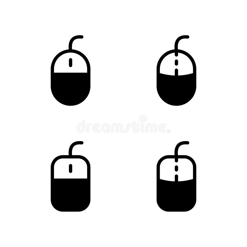 Computer Mouse Icon Set. Mouse Icon. 4 Type Mouse Icons. Stock Vector ...
