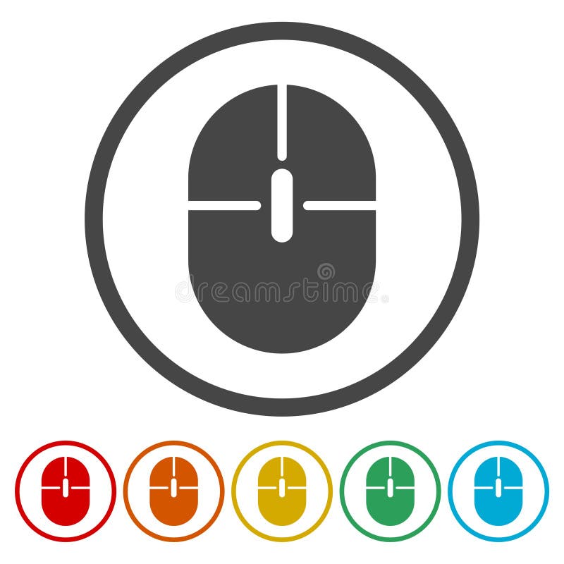 Computer mouse icon set stock vector. Illustration of color - 140902592