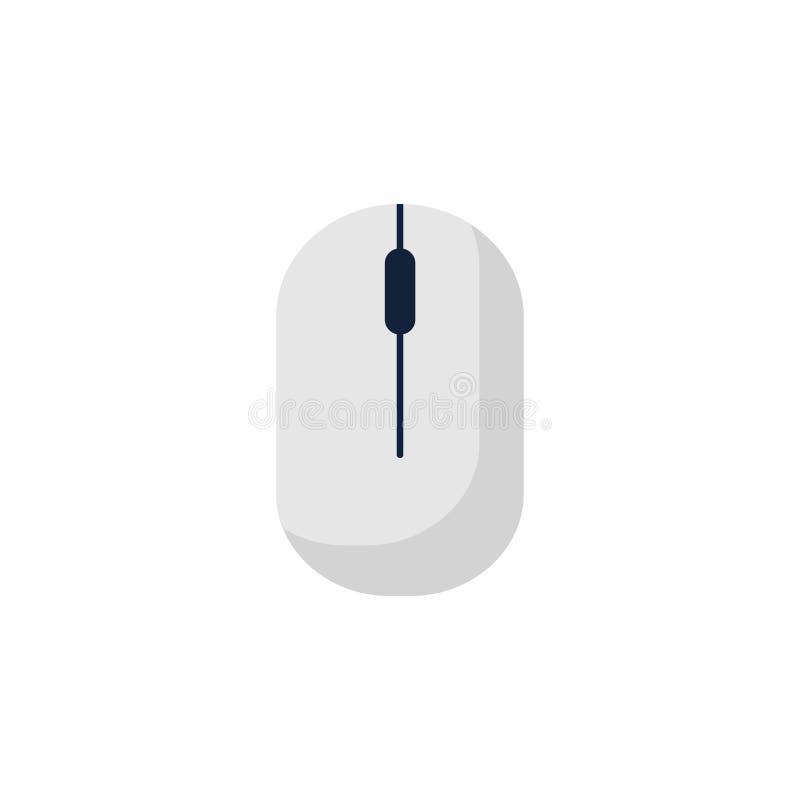 Computer Mouse Icon with Thick Green Check Mark Symbol. Flat Style ...
