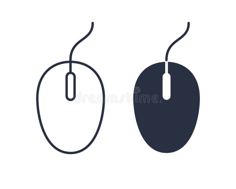 Computer Mouse Icon Symbol. PC Mouse Icon Vector Isolated Illustration ...