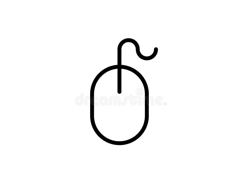 Computer Mouse Icon in Black Style Isolated on White Background ...