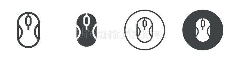 Computer Mouse Icon Vector Logo Outline Stock Vector - Illustration of ...