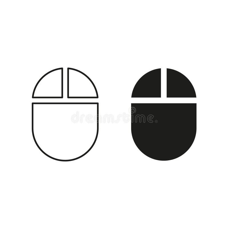 Computer Mouse Icons. Black and White. Vector Graphic Stock Vector ...