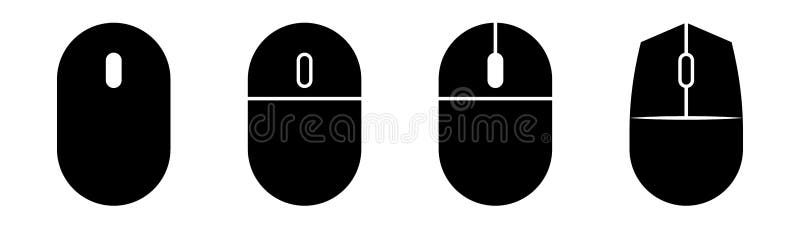 Computer Mouse Icons. Cursor Pointer in Black. Mouse Pictogram Stock ...