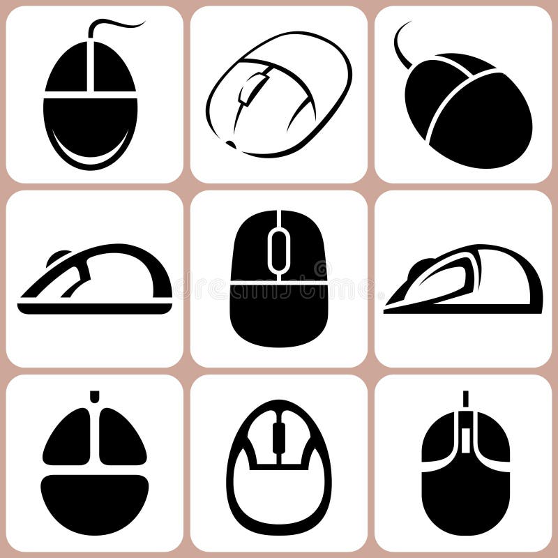 Computer Mouse Icons Set stock vector. Illustration of modern - 36010525