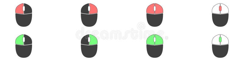 Computer Mouse Icons Vector. Left and Right Click Vector. Icons Set of ...