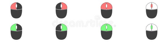 Computer Mouse Icons Vector. Left and Right Click Vector. Icons Set of ...