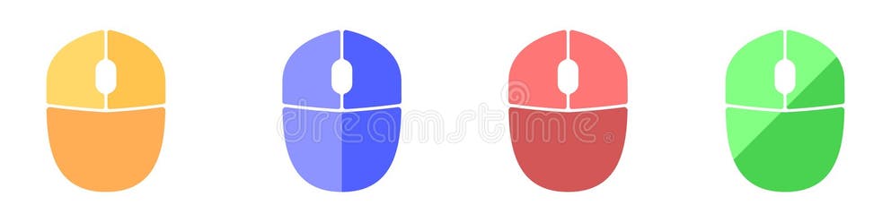 Computer Mouse Icons Vector. Left and Right Click Vector. Icons Set of ...