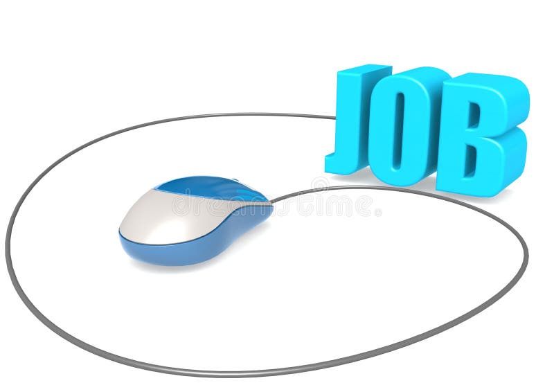 Computer mouse and job stock illustration. Illustration of ...