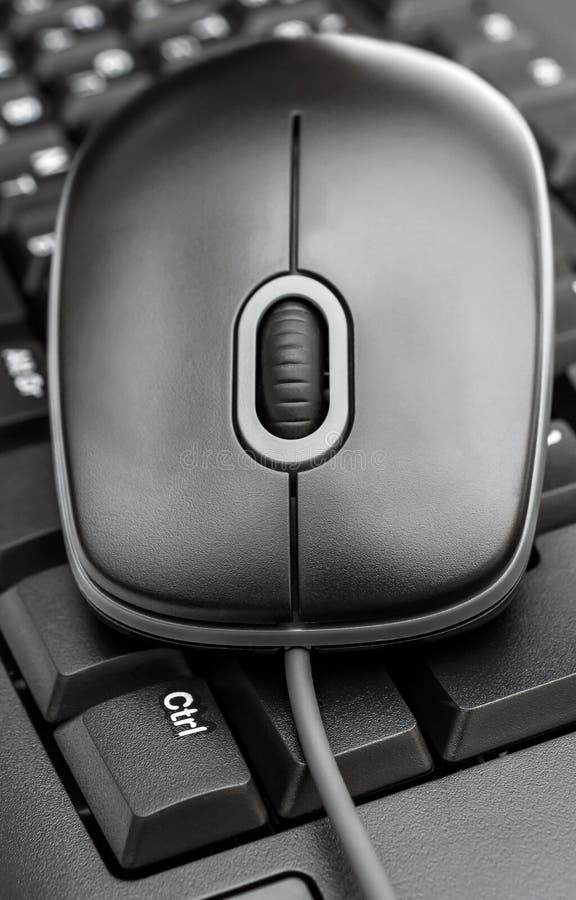 Computer Mouse on the Keyboard. Close Up Stock Photo - Image of ...