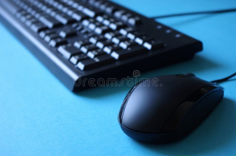 Computer Mouse and Keyboard Close Up. Homme Office and Business Concept ...