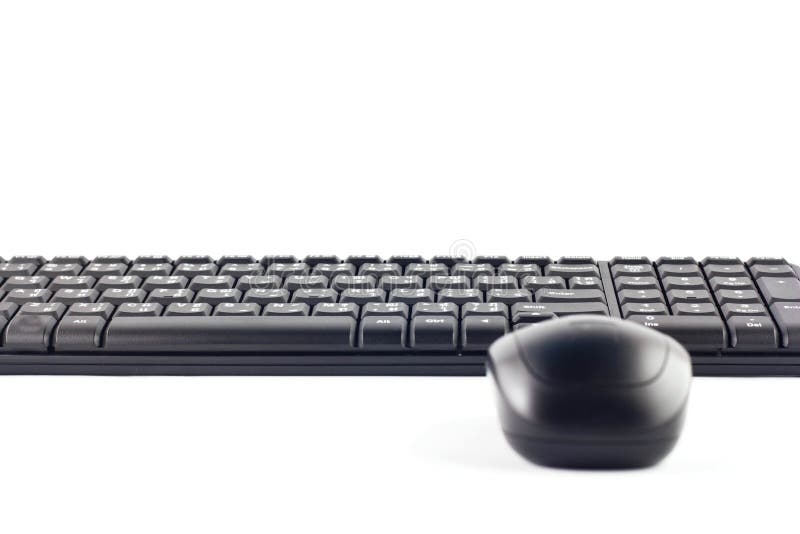 Computer Mouse and Keyboard on White Background. Stock Photo - Image of ...