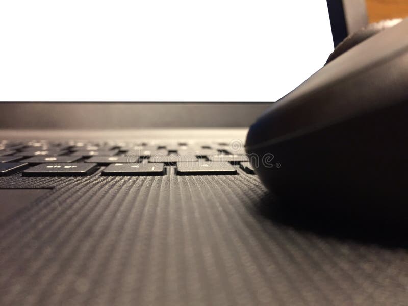 Computer Mouse on Laptop Screen with Clipping Path Stock Photo - Image ...