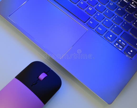 Computer Mouse and Laptop Keyboard Fragment Stock Photo - Image of ...