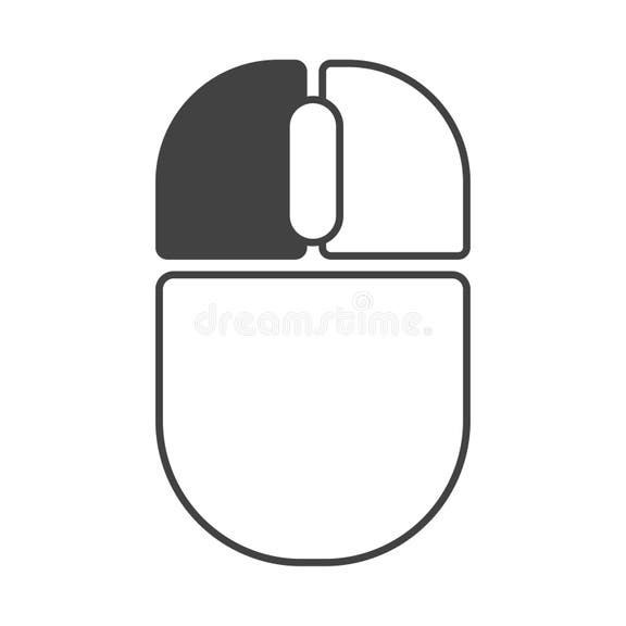 Computer Mouse Left Button Click Outline Icon Stock Illustration ...