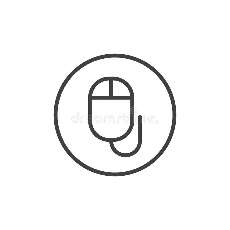 Computer mouse line icon stock vector. Illustration of flat - 104252174