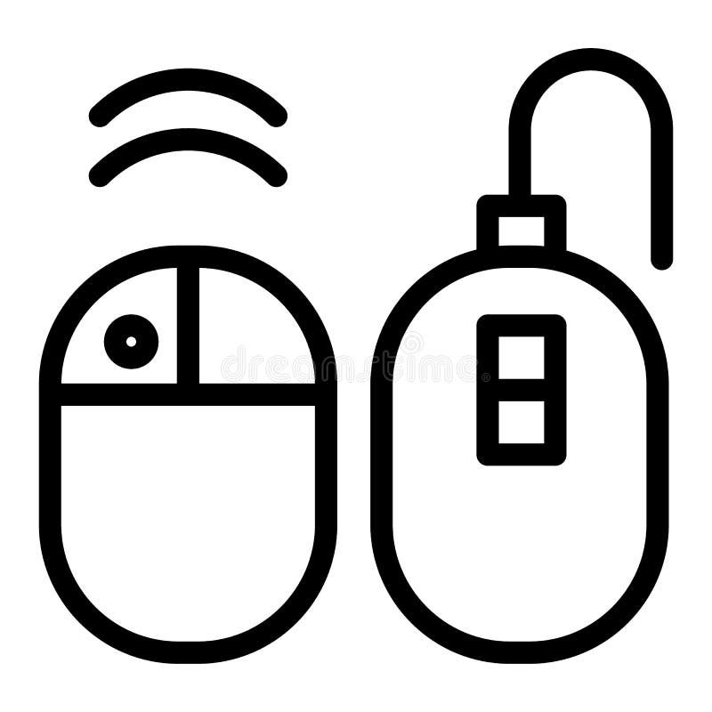 Computer Mouse Line Icon. Optical Mouse Vector Illustration Isolated on ...