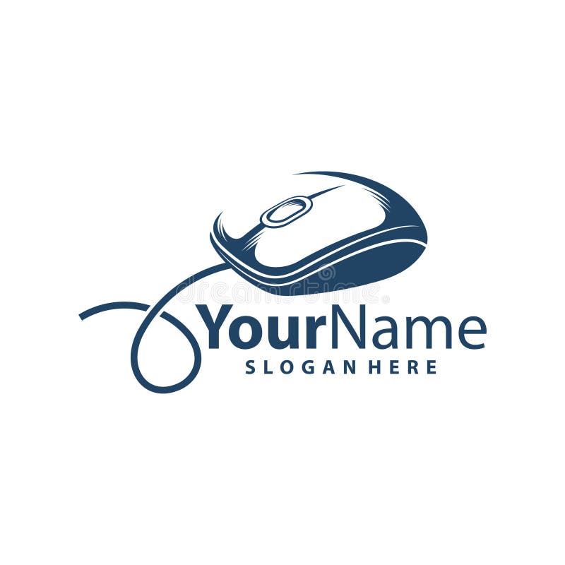 Computer Mouse Logo Design Vector Illustration. Mouse Logo Concept ...