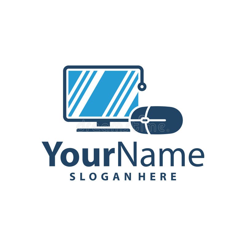 Computer Mouse Logo Design Vector Illustration. Mouse Logo Concept ...