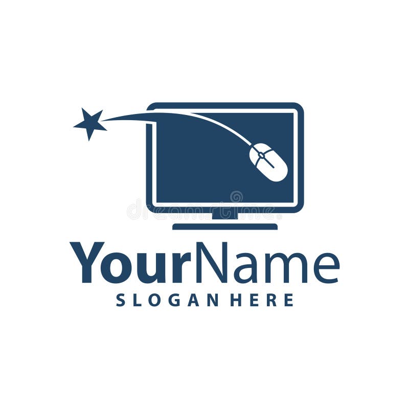 Computer Mouse Logo Design Vector Illustration. Mouse Logo Concept ...