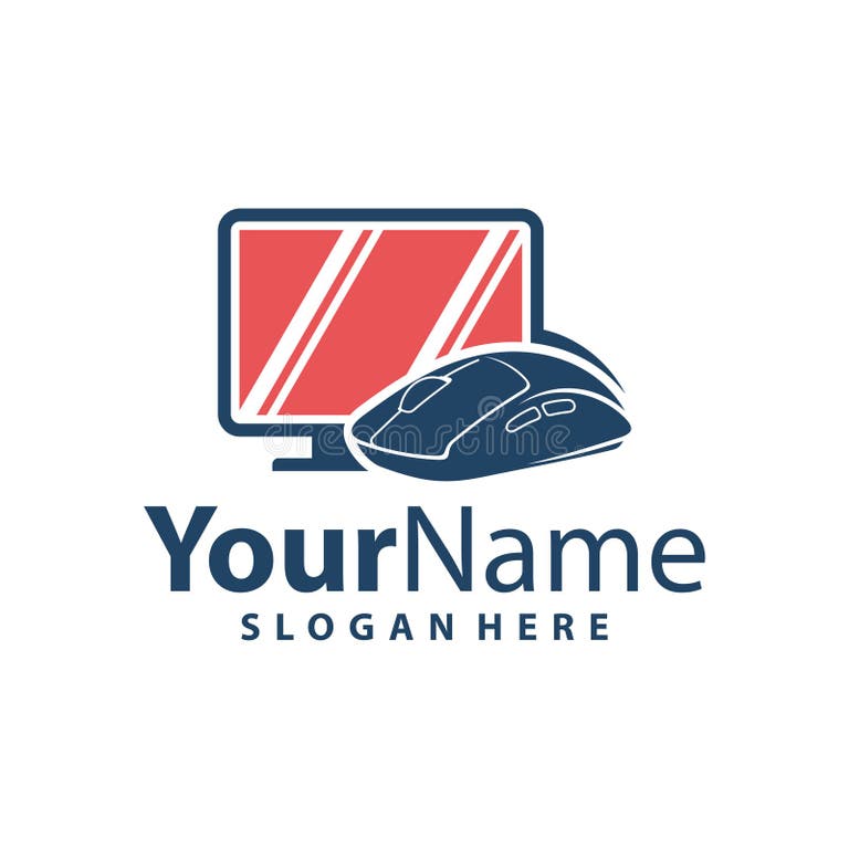 Computer Mouse Logo Design Vector Illustration. Mouse Logo Concept ...