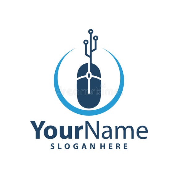 Computer Mouse Logo Design Vector Illustration. Mouse Logo Concept ...