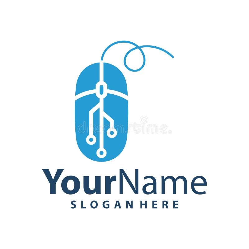 Computer Mouse Logo Design Vector Illustration. Mouse Logo Concept ...