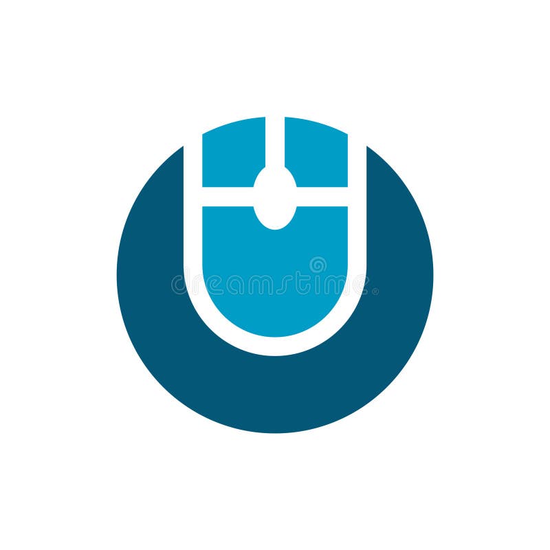 Computer Mouse Logo Icon Design Template, Circle Shape Symbol, Vector ...