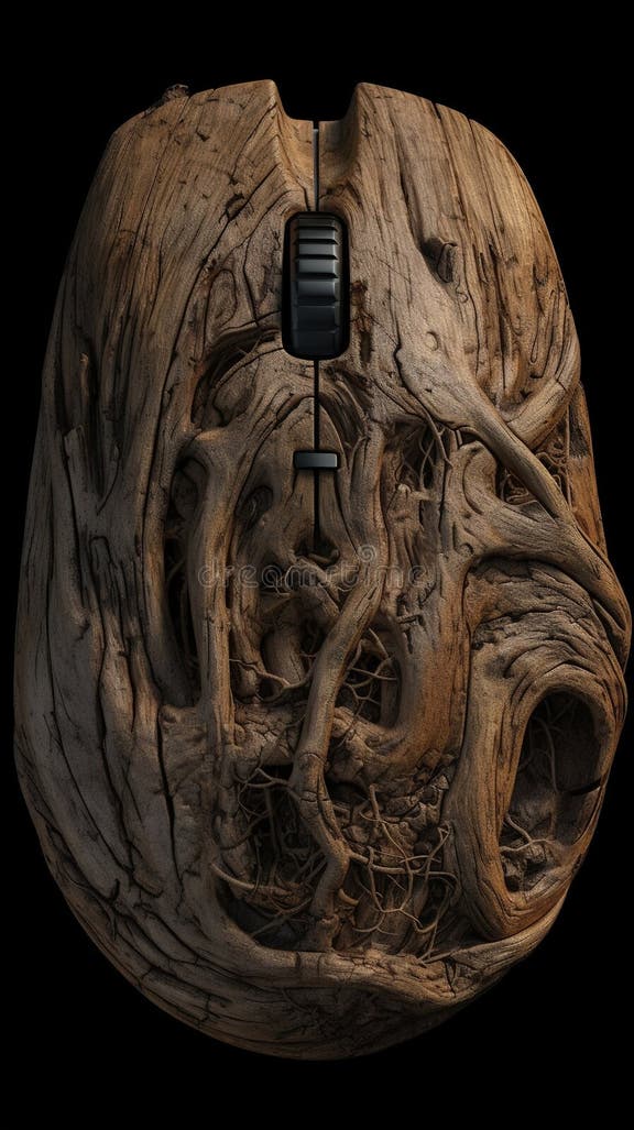 Computer Mouse Made of Tree Roots. Generative AI Stock Illustration ...