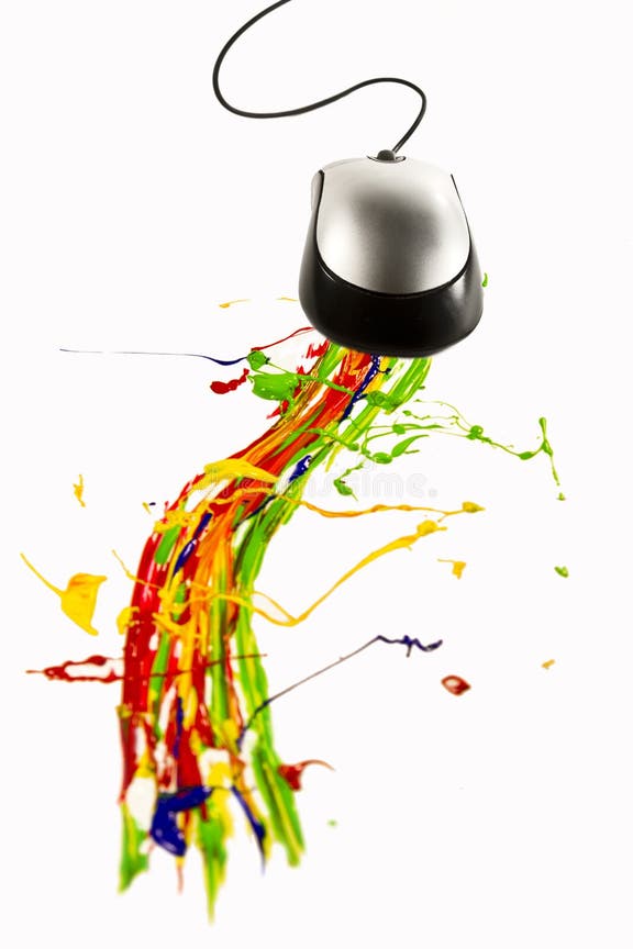 Computer Mouse Making Paint Splash Stock Photo - Image of dynamical ...