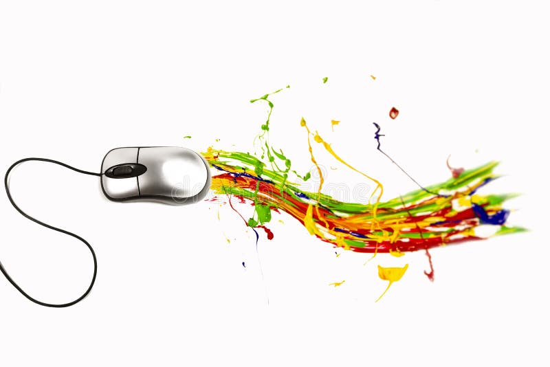 Mouse Making a Painting: Color Pencil Drawing Stock Illustration ...