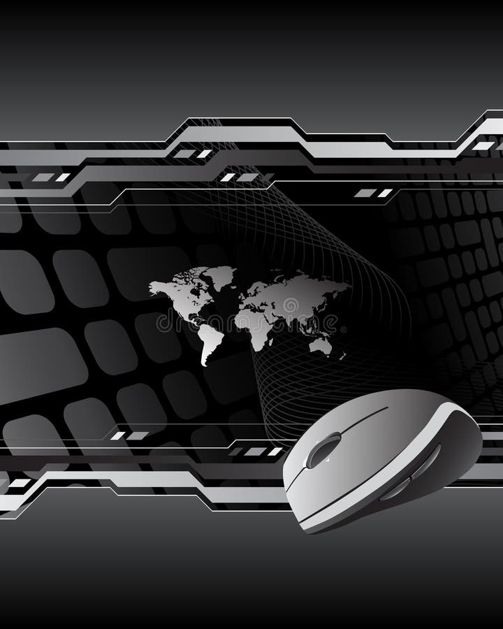 Computer Mouse and Map of the World Stock Vector - Illustration of ...