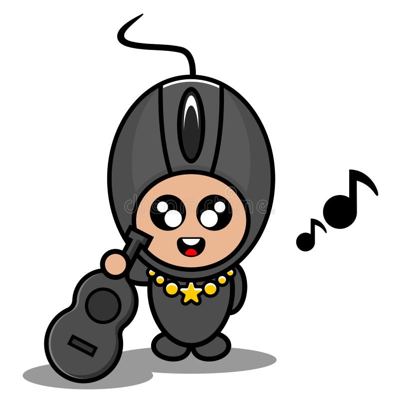 Computer Mouse Mascot Costume Holding Guitar Stock Vector ...