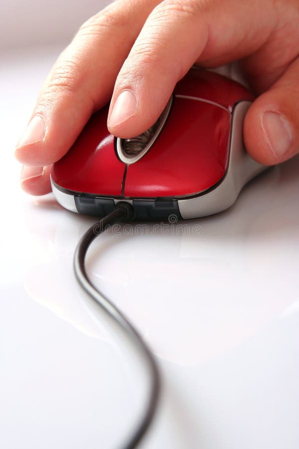 Computer Mouse and Men S Hand Stock Image - Image of click, optical ...
