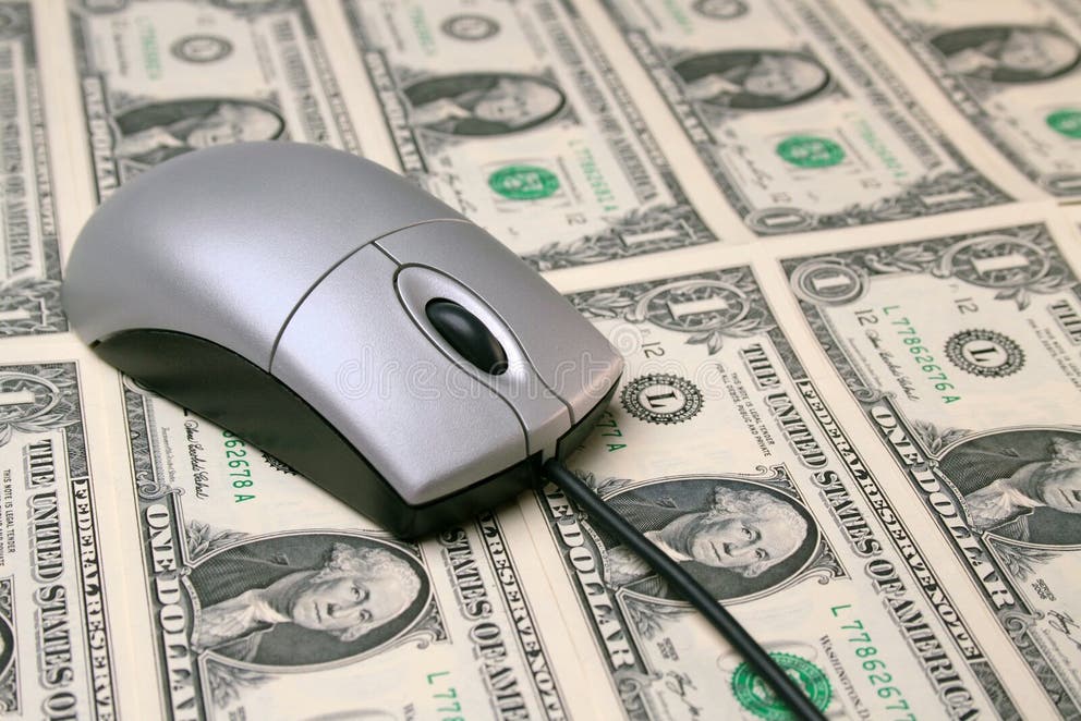 Computer mouse on Money stock image. Image of internet - 7905025