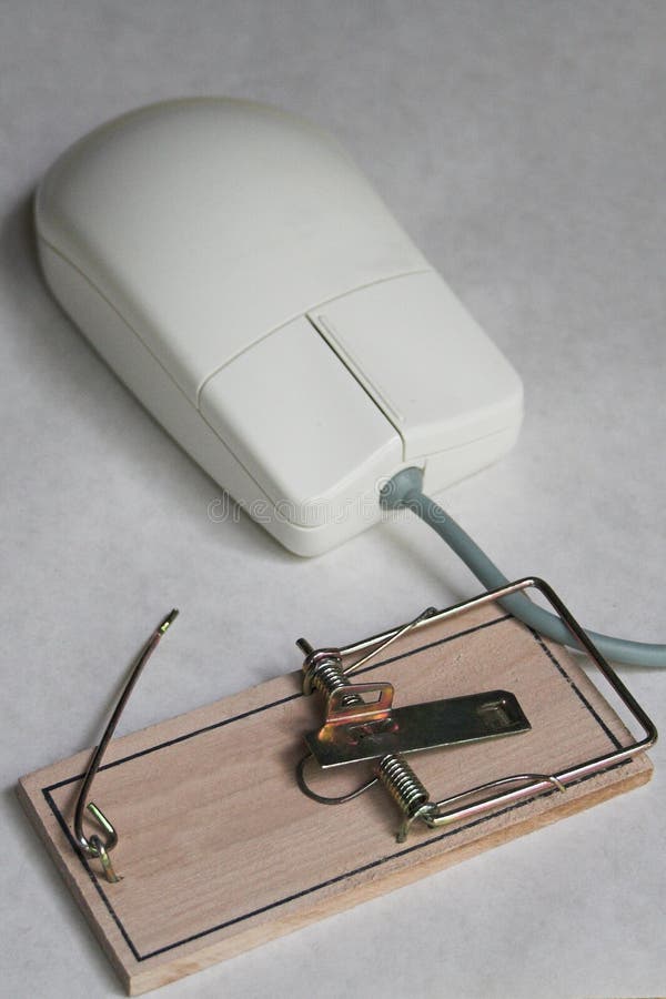 Computer Mouse with a Mouse Trap Stock Image - Image of mouse ...