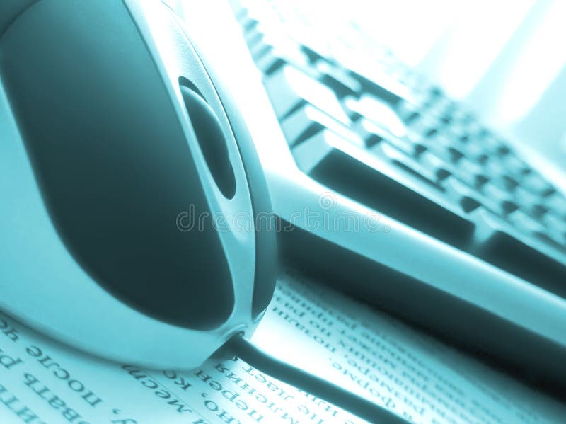 Computer with Mouse in the Office Stock Photo - Image of technology ...