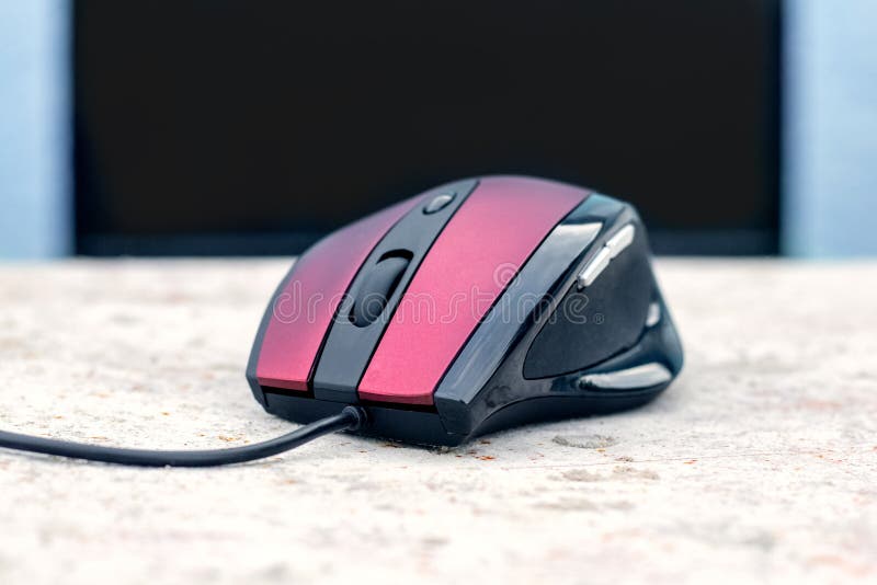 Computer Mouse in the Office Near the Computer Stock Image - Image of ...