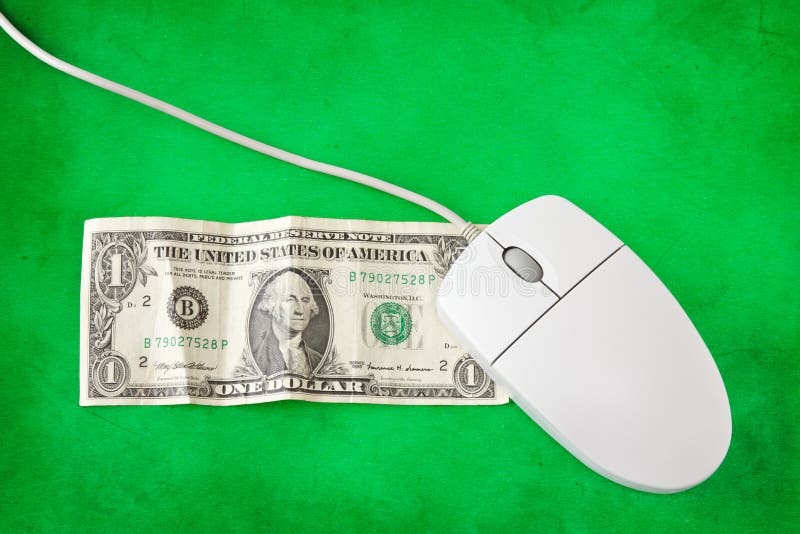 Computer Mouse on One Dollar Banknote Stock Photo - Image of business ...