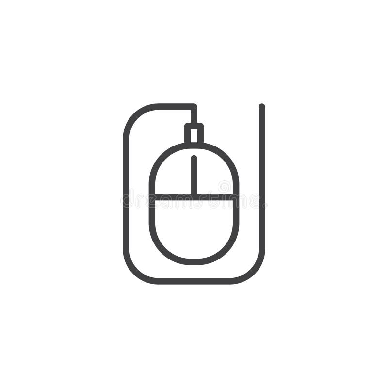 Computer Mouse Outline Icon Stock Vector - Illustration of computer ... Computer Mouse Outline Icon Stock Vector - Illustration of computer ...