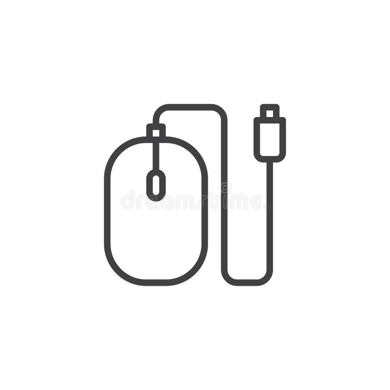 Computer Mouse Outline Icon Stock Vector - Illustration of symbol ... Computer Mouse Outline Icon Stock Vector - Illustration of symbol ...
