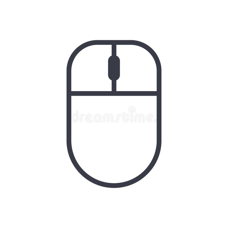 Computer Mouse Outline Icon, Modern Minimal Flat Design Style, Vector ...