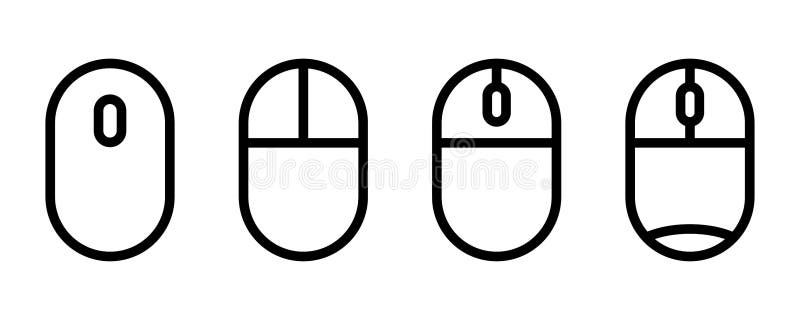 Computer Mouse. Outline Computer Mouse Icons Set. Cursor Symbol Stock ...