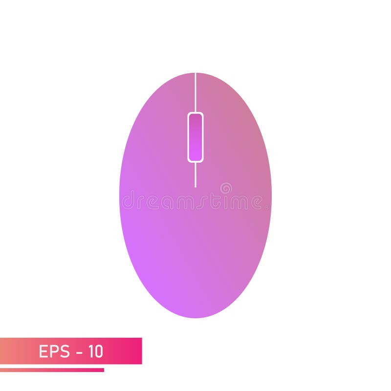 Computer Mouse, Oval Shape with a Wheel in Pink Gradients. on a White ...