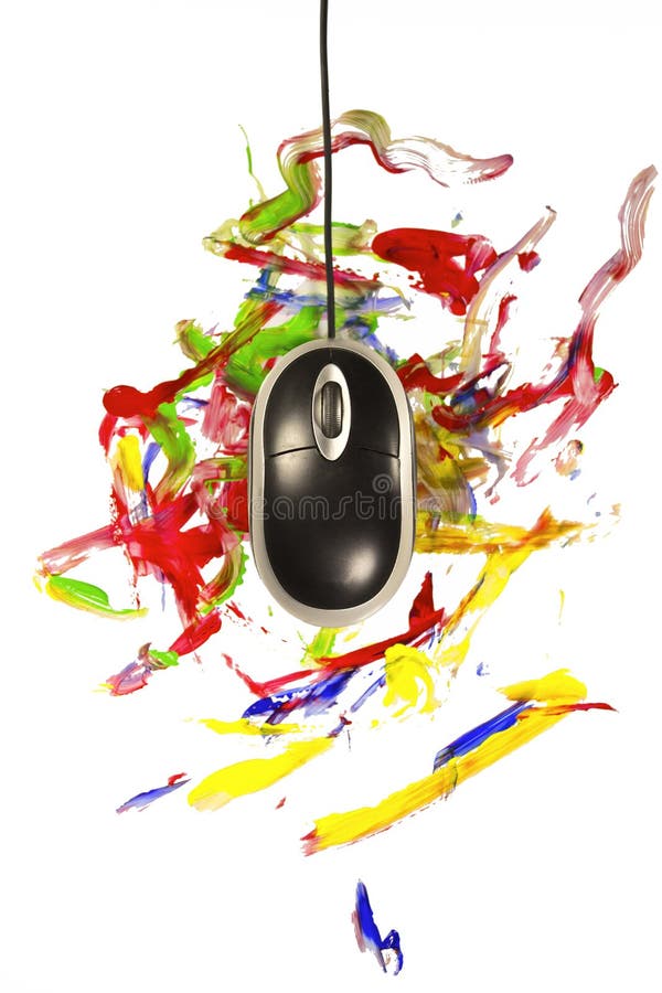 Computer Mouse Making Paint Splash Stock Photo - Image of dynamical ...