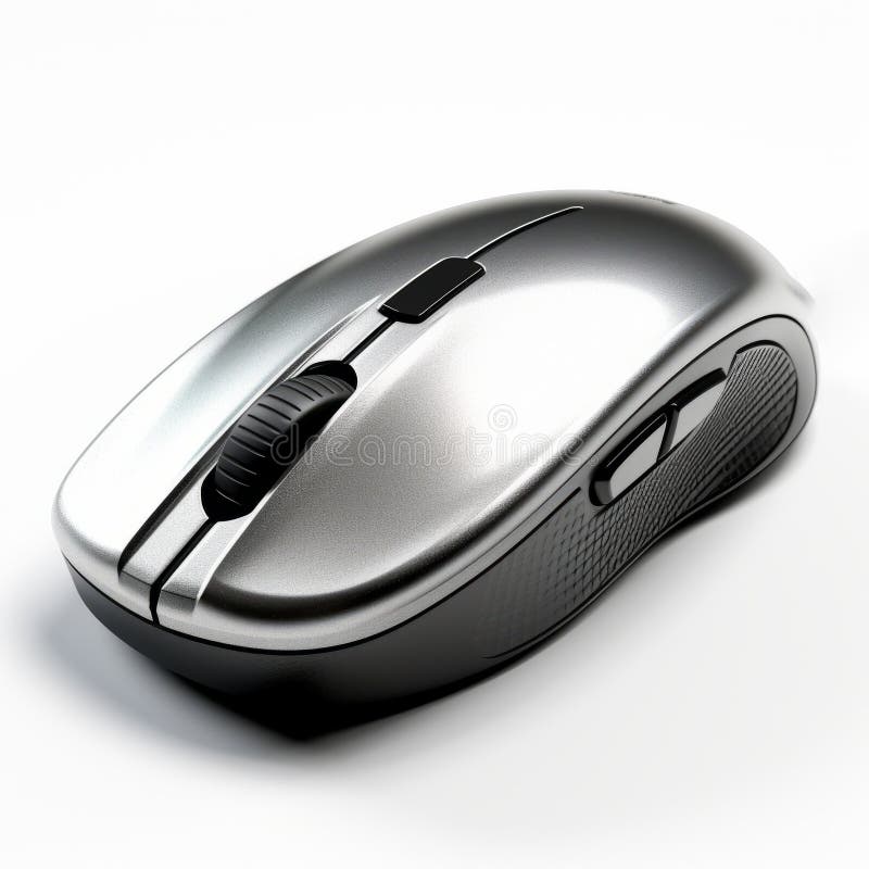 Realistic Silver Black Computer Mouse: Hyper-detailed Rendering Stock ...